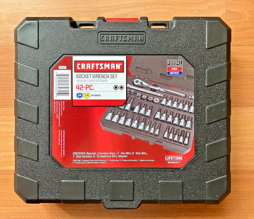 CRAFTSMAN 42 pc *EMPTY* Socket Set Storage Case 3/8" and 1/4" Drive *NO ...