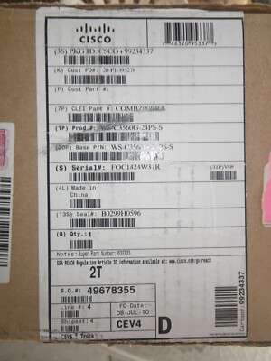 Cisco Catalyst WS-C3560G-24PS-S Switch Cisco Box 3560G **1-YEAR ...