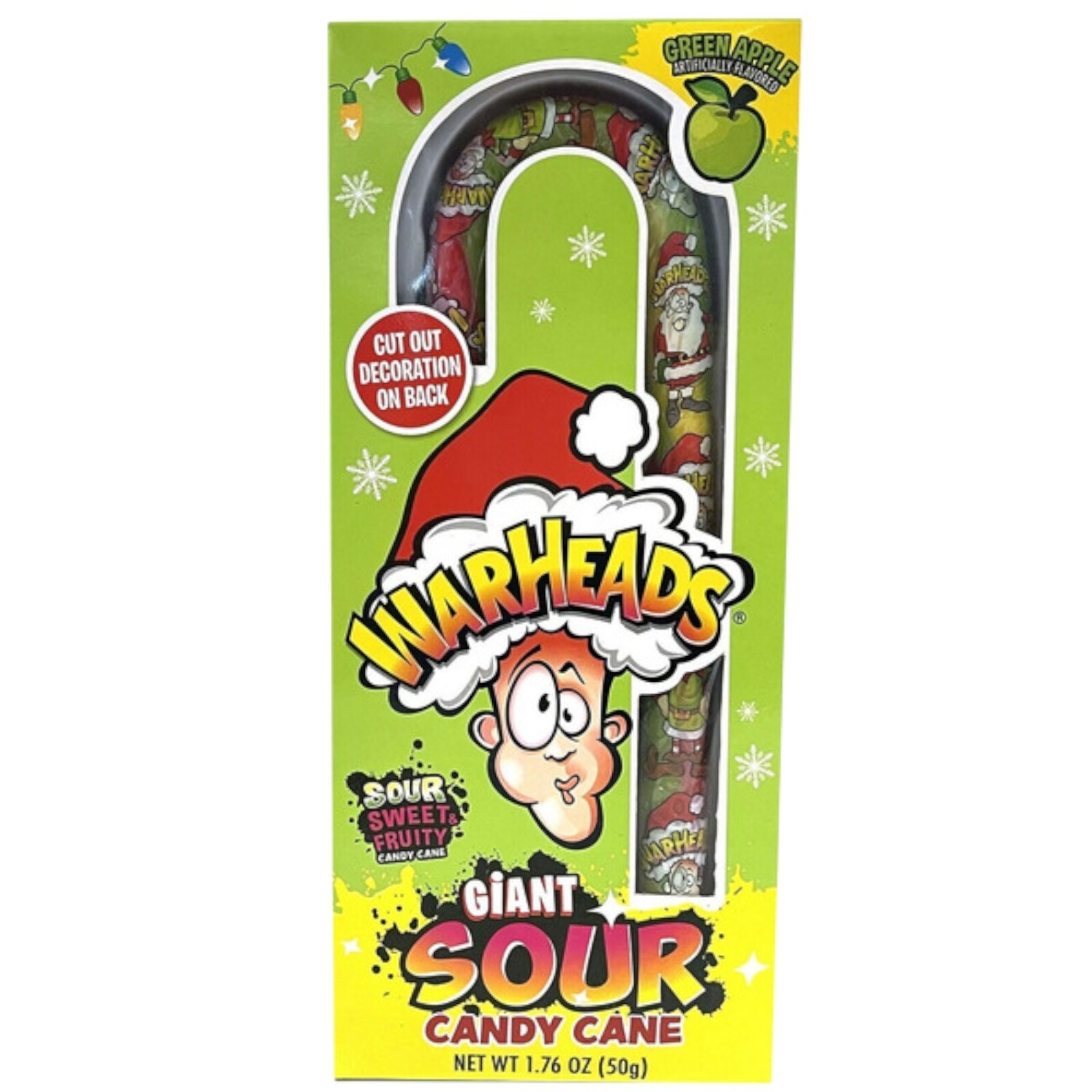 Warheads Giant Sour Candy Cane 1.76 oz Stocking Stuffer | eBay