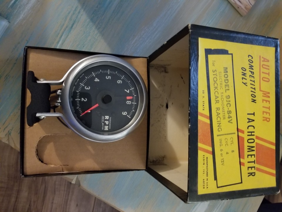 Rare Vintage 1969 Autometer Competition Tachometer 9k rpm | Black ...