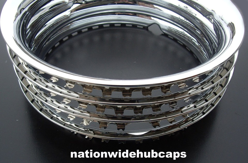 SET OF 4 15" CHROME Steel Wheel Trim Rings Beauty Rims Glamour Ring Rim ...