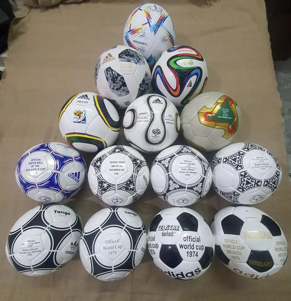Adidas historical mini ball set 14 pcs FIFA World cup 1970 to 2022 | eBay