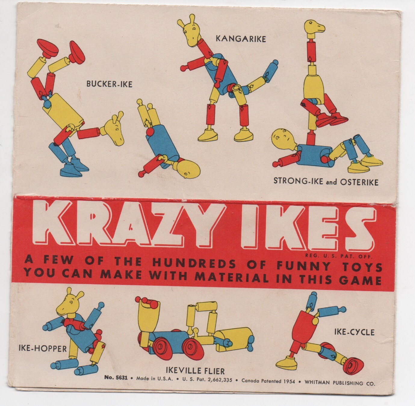 1954 Diagram for Configurations for the Crazy Ikes Toy | eBay