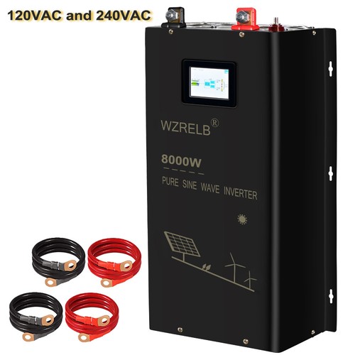 8000W Pure Sine Wave Inverter 24V to 120V 240V Split Phase Solar Home ...