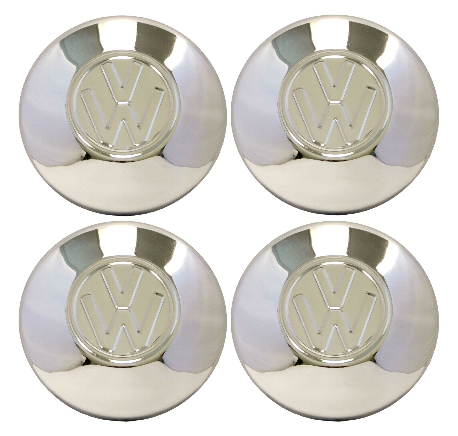 Set of 4 Chrome Hubcaps LATE VW Beetle 1968-1979 Bus 1971-79 Ghia Type ...