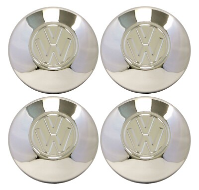 Set of 4 Chrome Hubcaps LATE VW Beetle 1968-1979 Bus 1971-79 Ghia Type ...