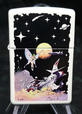 Frazetta Space Fairy & Spaceship Authentic Zippo Lighter White Matte | eBay