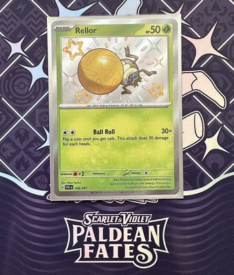 Pokemon Paldean Fates Rellor Secret Rare Card 108/091 Baby Shiny Pack ...
