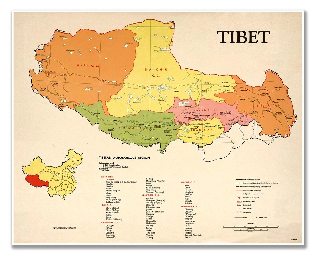 Detailed Map Of Tibet