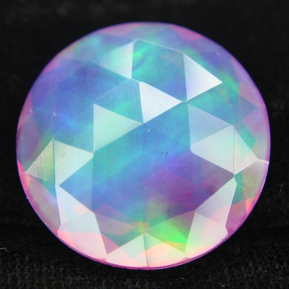 35.60 Ct Round Shape Fire Opal Triplet Multi Color Loose Gemstones ...