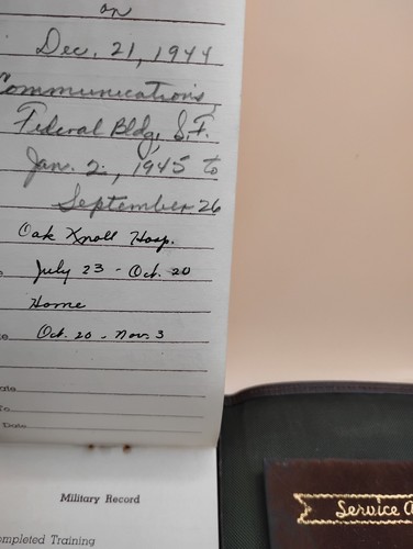 WWII Women Navy Discharge Leather Holder & Paperwork US Military WW2 ...