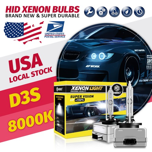 HID Xenon D3S Two Bulbs Head Light 8000K Blue Bi-Xenon Replace Lamp ...
