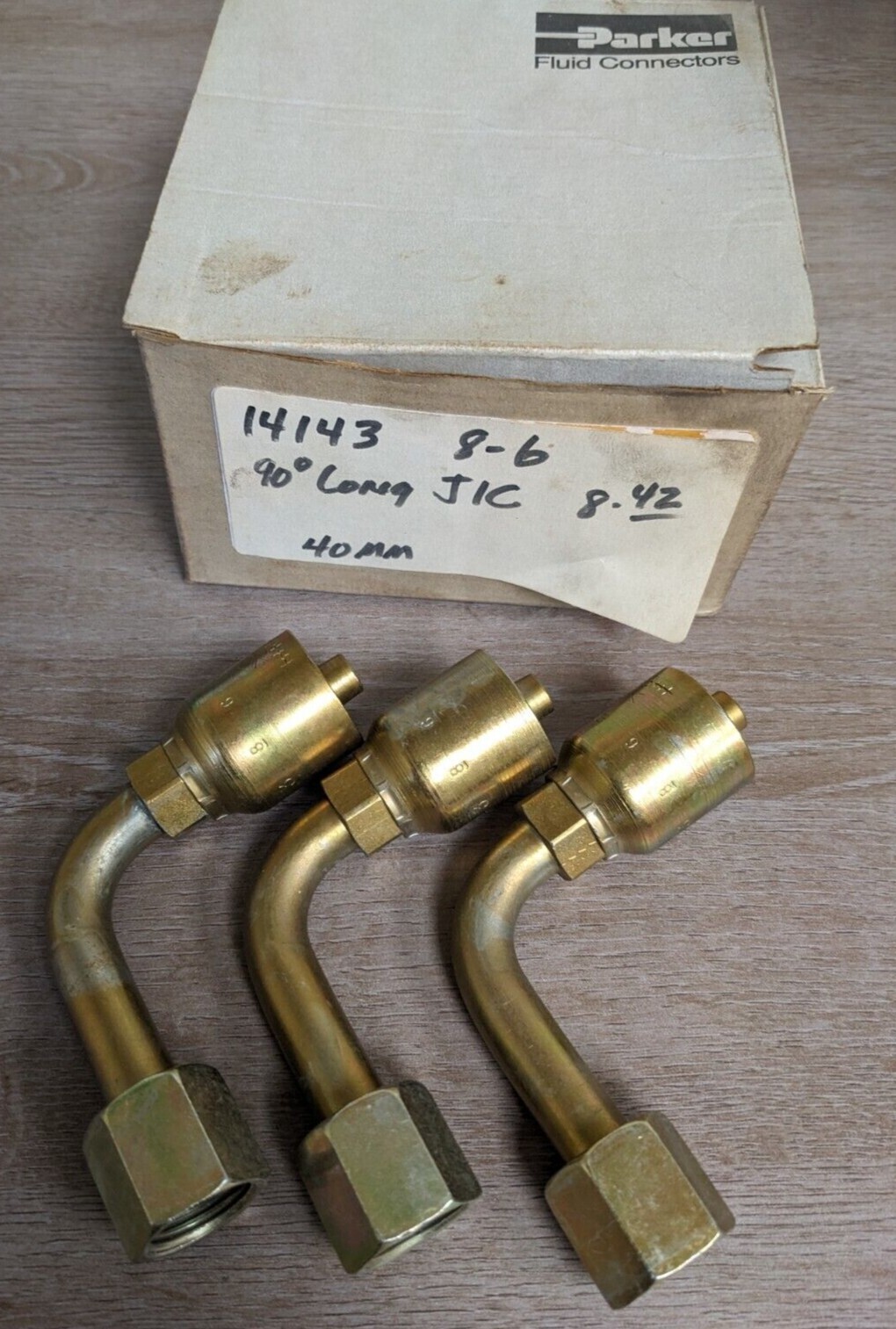 GENUINE PARKER HYDRAULIC HOSE FITTINGS PARKRIMP PART NUMBER 14143-8-6 ...