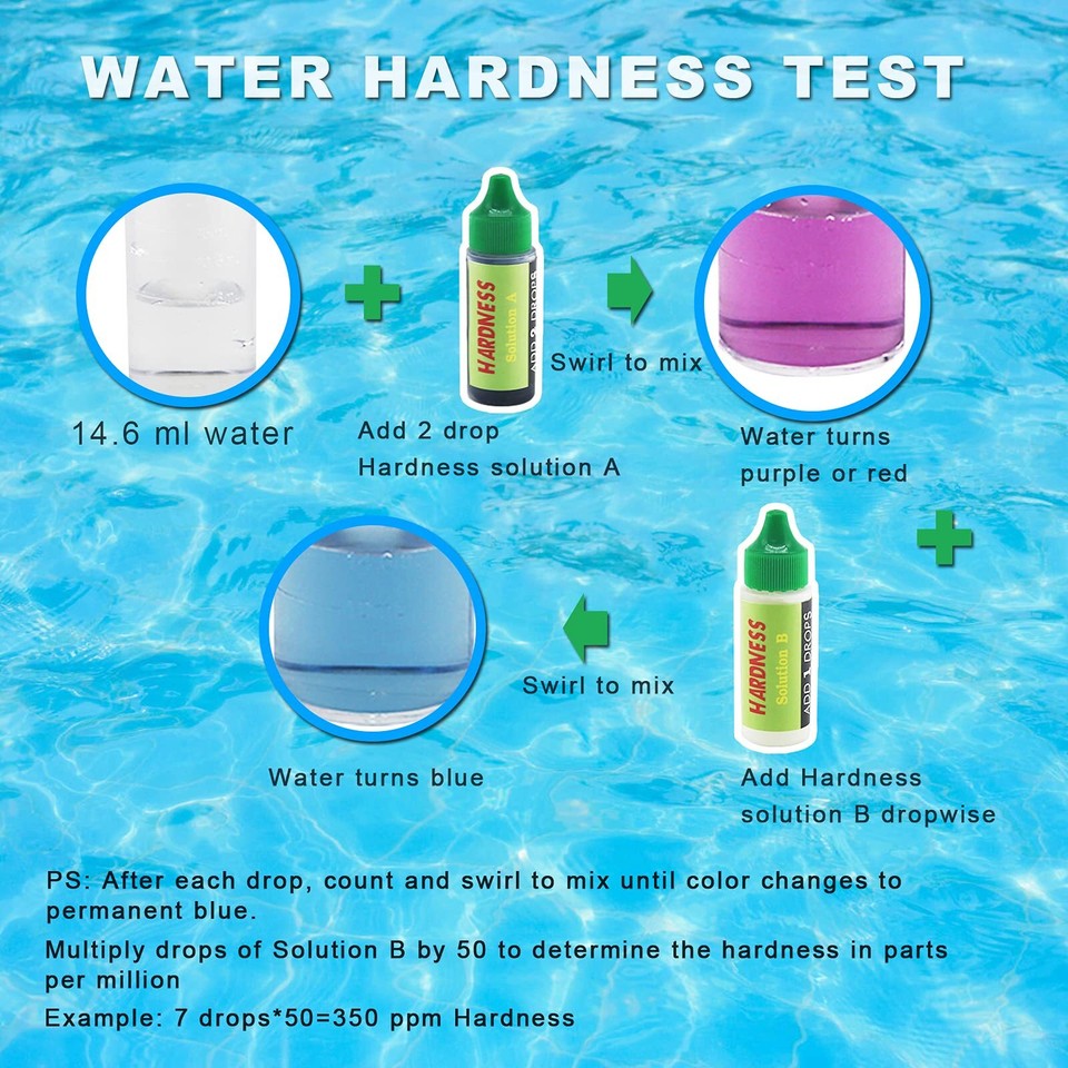 Swimming Pool Spa Water Chemical Test Kit for Chlorine and Ph Test (6 ...