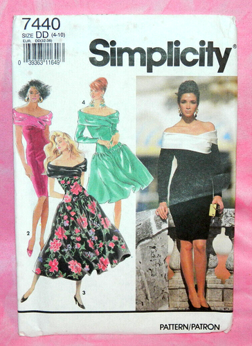 Uncut Simplicity Sz 4-10 Off-Shoulder Formal Cocktail Party Dresses ...