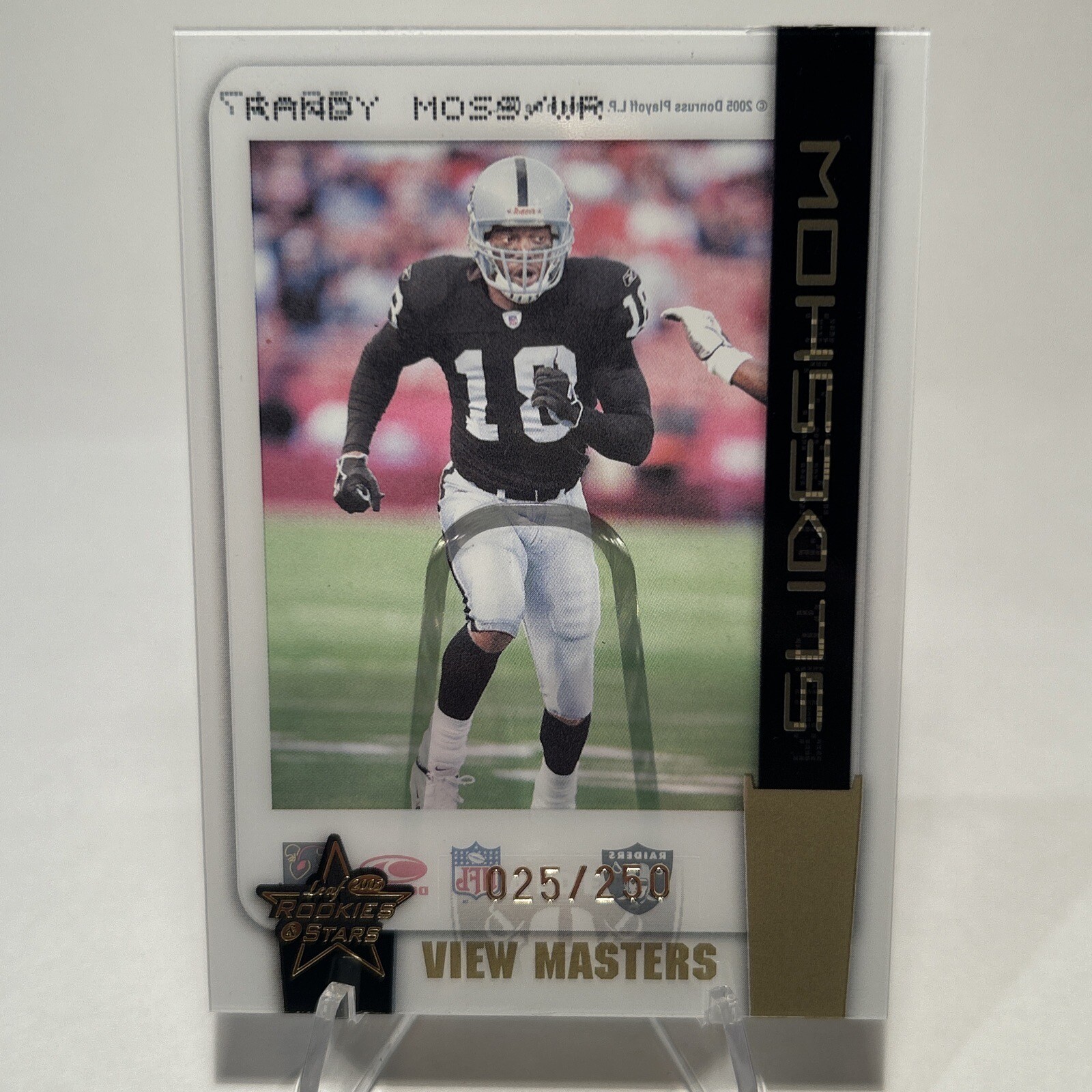 RANDY MOSS / RAIDERS / 2005 LEAF ROOKIES & STARS "VIEW MASTERS SLIDE ...