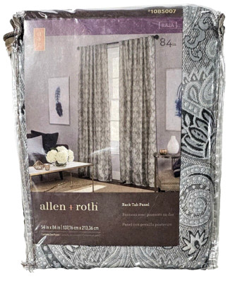 Allen Roth 54x84in Back Tab Panel 1085007 Coal Lined Blocks Light | eBay