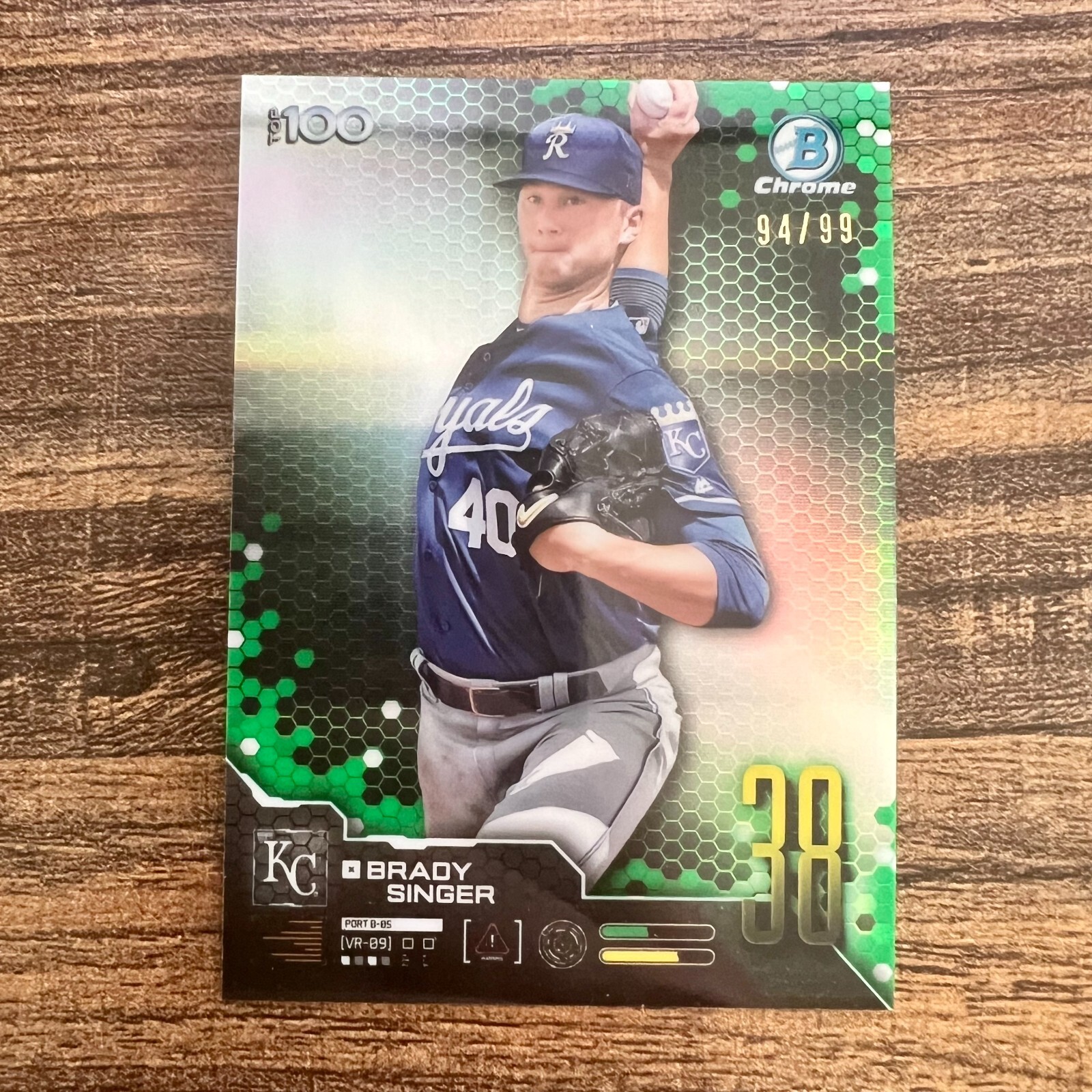2019 Bowman Chrome Brady Singer Scouts Top 100 Green Refractor #94/99 ...