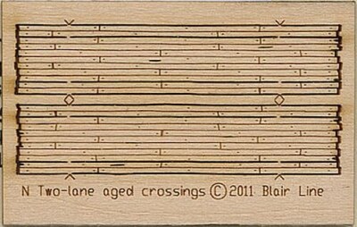 Blair-Line Wood Grade Crossing Kit Rough-Cut Two Lane pkg(2) - N Scale ...