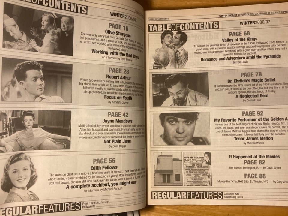 (Lot of 9) Vintage Films of The Golden Age Magazines - VG Condition ...