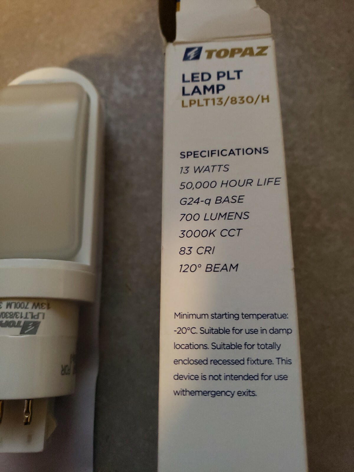 TOPAZ LED PLT LAMP LPLT13/830/H #79882 13W G24-Q BASE 700 LUMENS | eBay