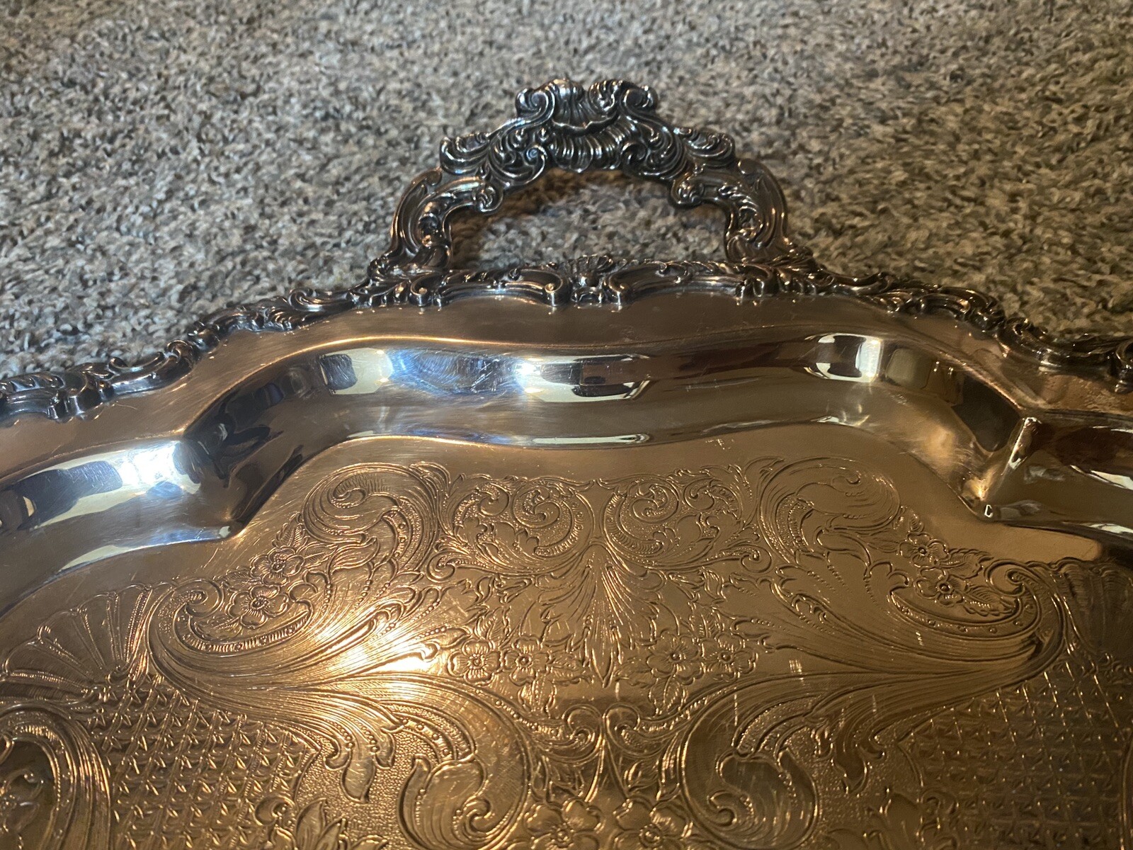 Silver Plate Ascot LARGE Serving Tray’ Vintage @ LOW PRICE "L@@K" | eBay