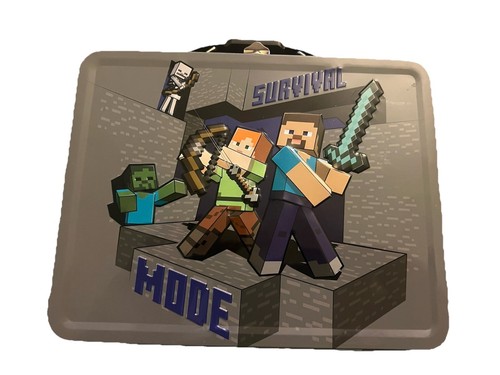 Minecraft Survival Mode Tin Box Company Lunchbox Fun Stash Box MINECRAFT BOX | eBay