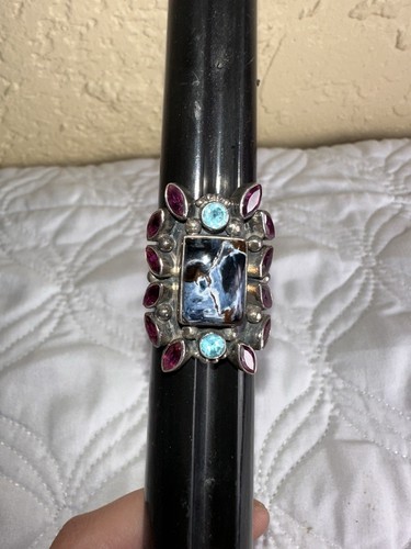 Nicky Butler Silver Lapis Topaz Multi Stone Ring Numbered Limited sz 10 ...