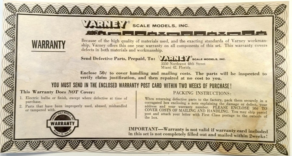 HO TRAIN SET VARNEY VINTAGE Engine + 9 CARS, TRACK, TRANSFORMER, BRIDGE ...