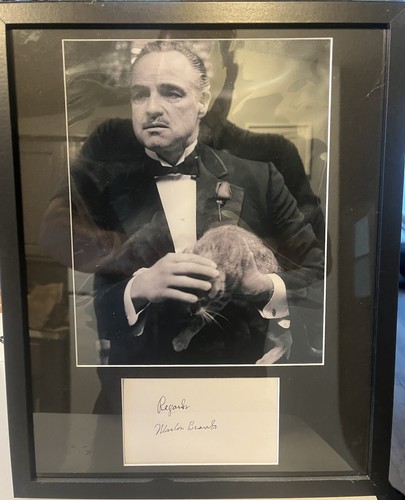 Marlon Brando signed autographed index card and photo framed 11x14 The ...
