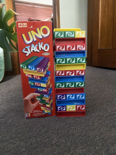 Mattel UNO Stacko Stacking Game 2002 Complete 2-10 players age 7+ NEW ...