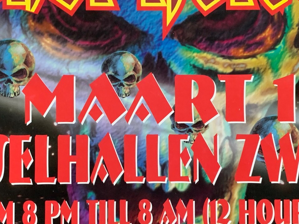 1997 Dutch POSTER HARDCORE RAVE GABBER PARTY Thunderdome SKULL GALAXY ...