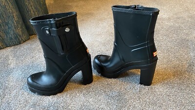 beautiful Hunter high heeled rubber boots wellies size 5/38 worn once ...