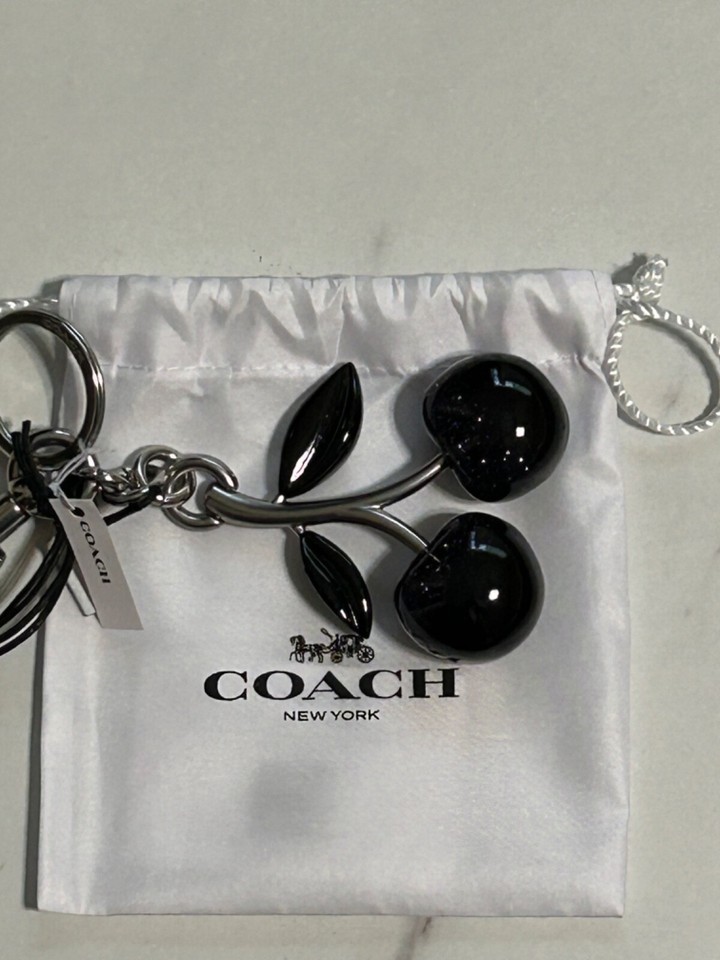 Coach BLACK CHERRY Bag Charm Key Fob - NEW WITH DUST BAG | eBay
