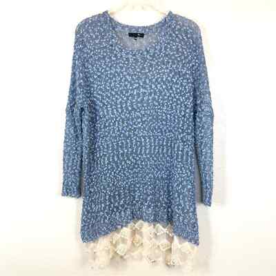 Ryu Anthropologie Crochet Lace Tunic Sweater S/M | eBay
