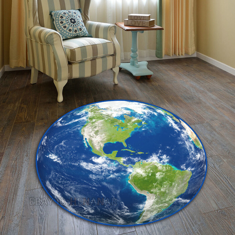 Solar System Planets Circle Carpet Floor Mat Home Decor Area Rugs Round ...