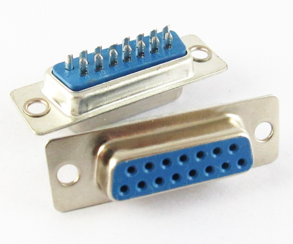 4pcs 2 Rows DB15 D-Sub 15pin Female Solder Serial Port Connector for PC ...
