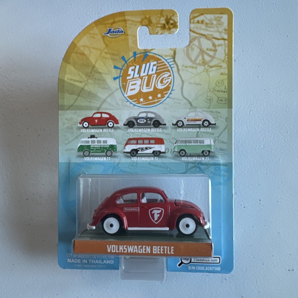 Jada 1:64 Volkswagen VW Beetle Red White Firestone Slug Bug Punch Buggy ...