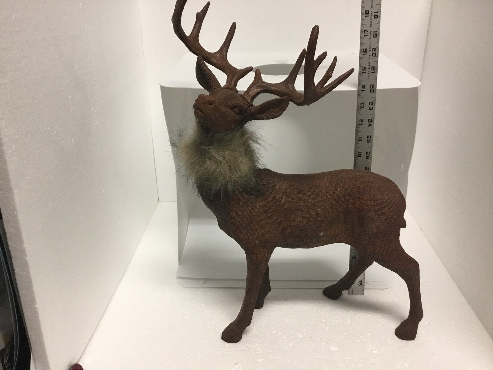 20” Realistic Christmas Reindeer Decor, Festive Holiday Decor Burlap ...