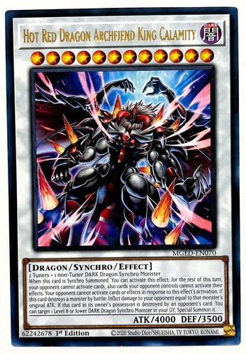 Yugioh! Hot Red Dragon Archfiend King Calamity - MGED-EN070 - Rare ...