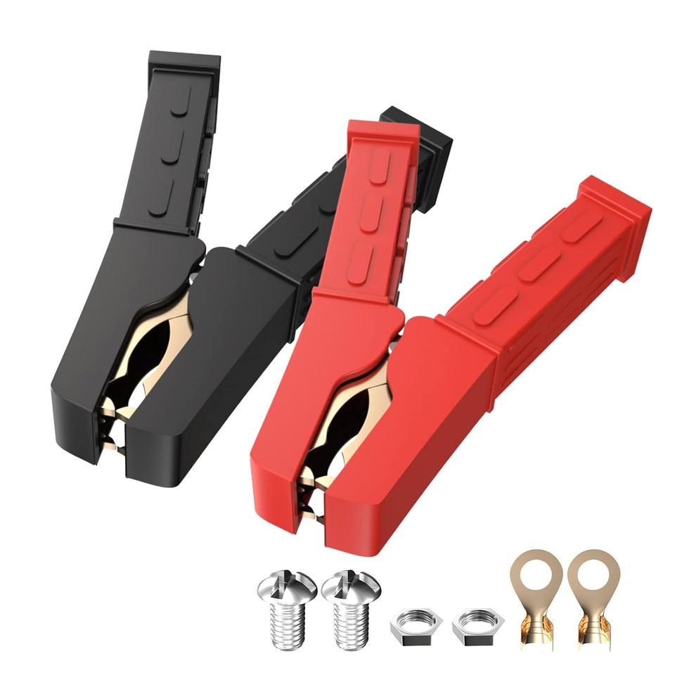 2PCS Heavy Duty Crocodile Clamps Pure Copper 500A Car Battery Charger ...
