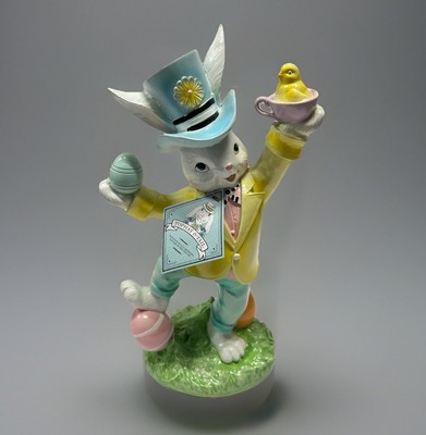 Mad Hatter EASTER BUNNY in PASTEL Suit w/ Tea Cup & Easter Eggs ...