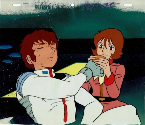Mobile Suit Gundam Early Amuro Rei Frau Bow Cel Painting Background ...