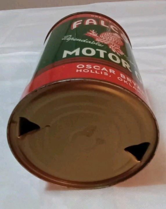 FALCON MOTOR OIL ADVERTISING CAN 1 QUART BOTTOM OPENED NM L@@K!!! | eBay