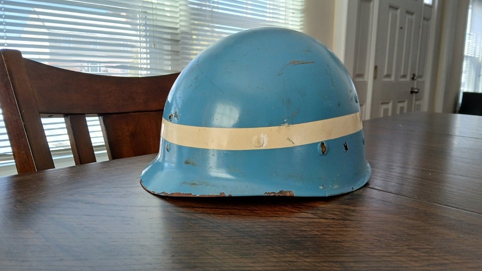 Vintage Micarta Peacekeeper Helmet Ground Troops Military Blue White ...