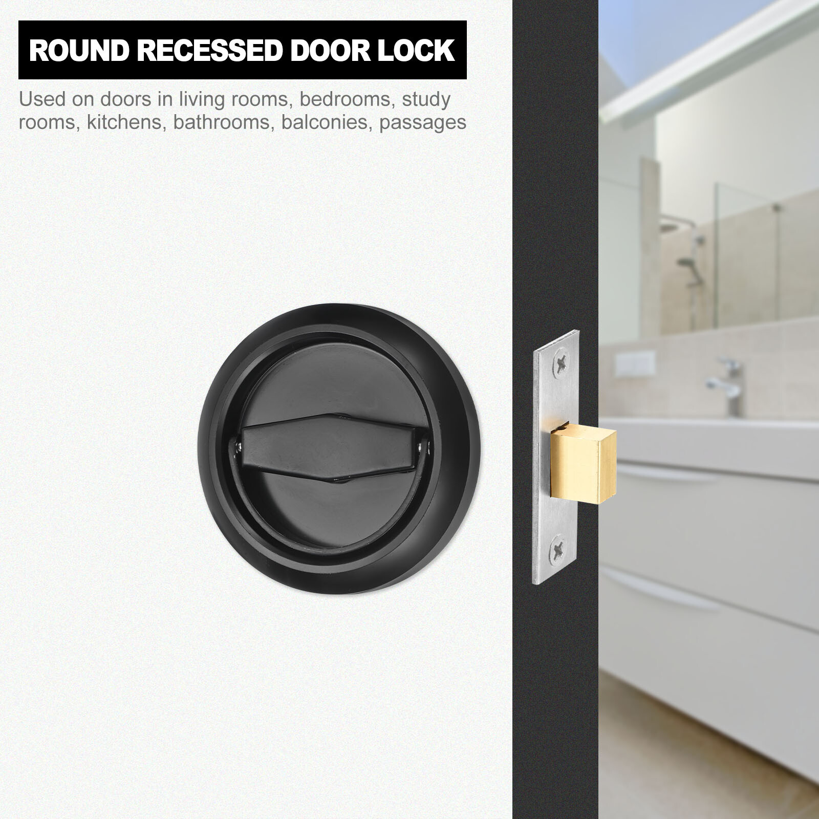 Round Recessed Door Lock Stainless Steel Hidden Recessed Cup Door ...