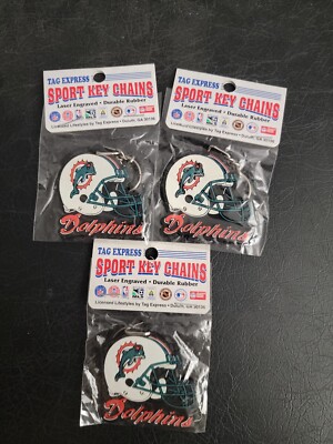 Miami Dolphins Helmet Vinyl Key Chain NFL Licensed Football | eBay