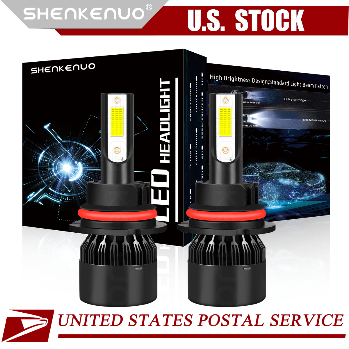 For Mazda B2300 B3000 B4000 1994-2008 2x LED Headlight High/low Beam ...