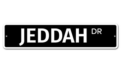 6381 SS Jeddah 4" x 18" Novelty Street Sign Aluminum | eBay