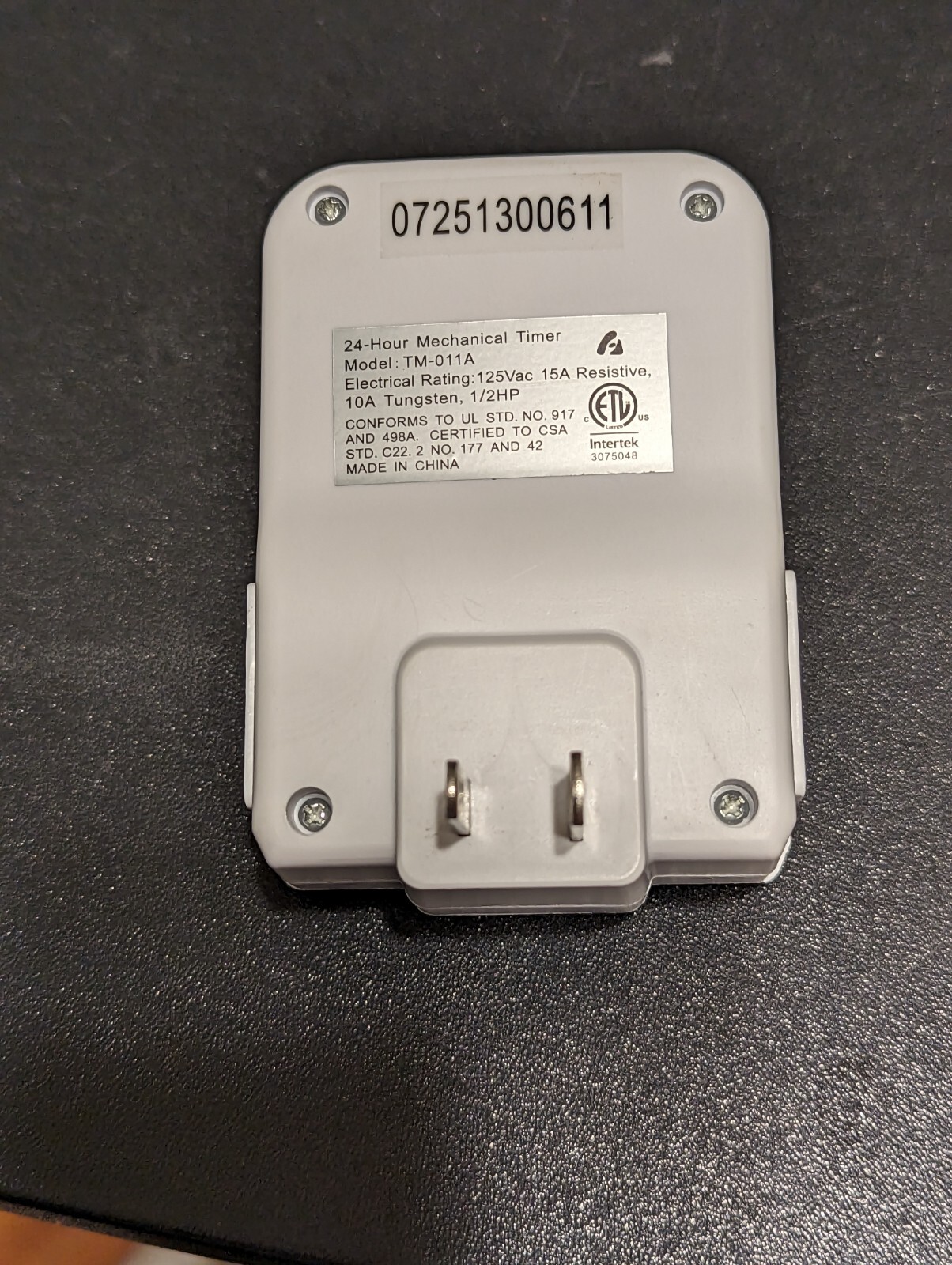 Intertek 24 Hour Mechanical Timer Used Model TM 011A 10Amp Max EBay